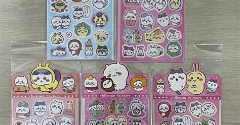 [5종일괄] 먼작귀 치이카와 스티커 하치와레 쿠리만쥬 모몽기 랏코 시사 우사기 계동 취미 게임 음반 당근 중고거래