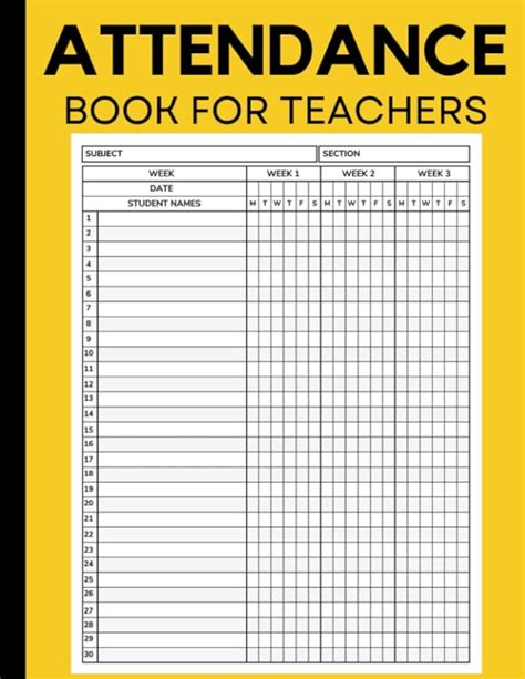 Printable Attendance Sheet For Teachers Attendance Template Free