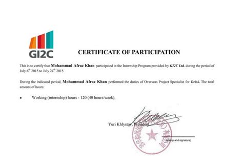 Mohammad Afraz Khan Certificate Of Intern Pdf