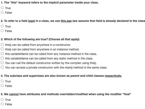 Solved 1 The This Keyword Refers To The Implicit