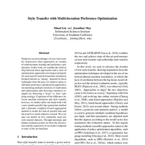 Style Transfer With Multi Iteration Preference Optimization Acl Anthology