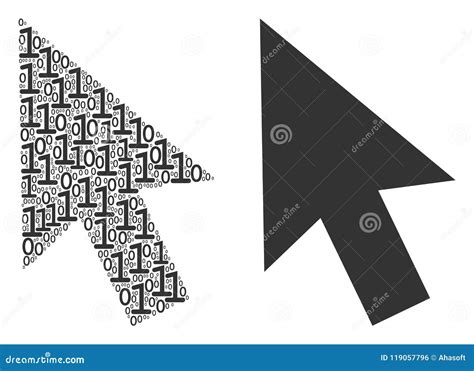 Cursor Arrow Collage Of Binary Digits Stock Vector Illustration Of Cursor Digit 119057796