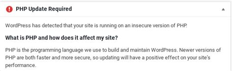 Wordpress Has Detected That Your Site Is Running On An Insecure Version Of Php Web Design