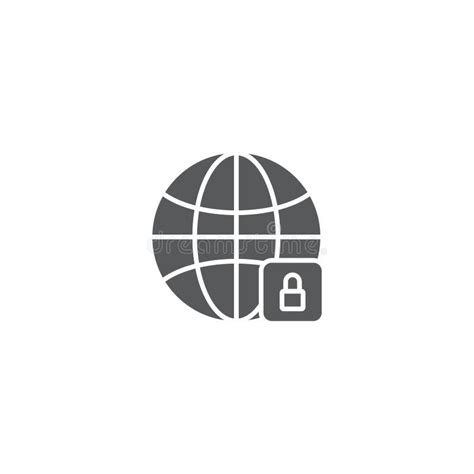 Secure Internet Vector Icon Symbol Protection Isolated On White Background Stock Vector