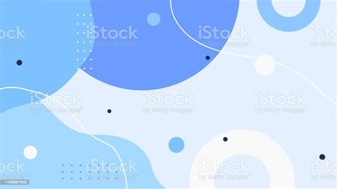 추상적인 다채로운 파란색 플랫 기하학적 모양 배경 선 사각형 점 삼각형 원과 물결 모양의 평면 스타일이있는 추상적 인 구성 포스터 프리젠 테이션 카드 표지 배너를위한 디자인