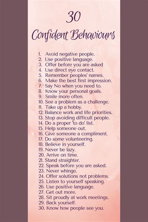 30 Examples Of How To Be Confident In Your Behaviour Life Priorities