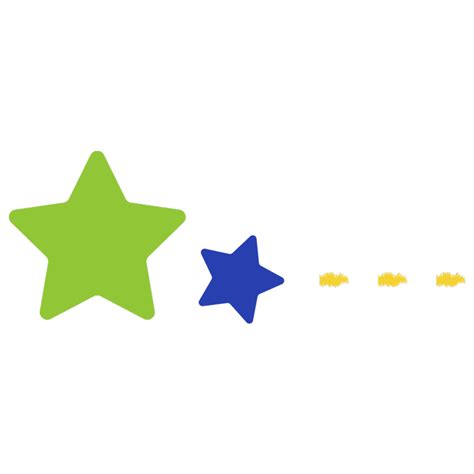 緑と青の星ライン｜イラスト素材館