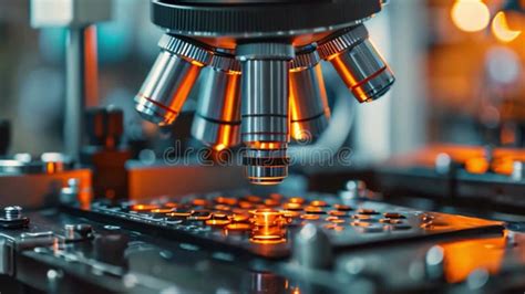 Microscope Lens Focused On Illuminated Sample In A Laboratory Stock Footage Video Of Expertise