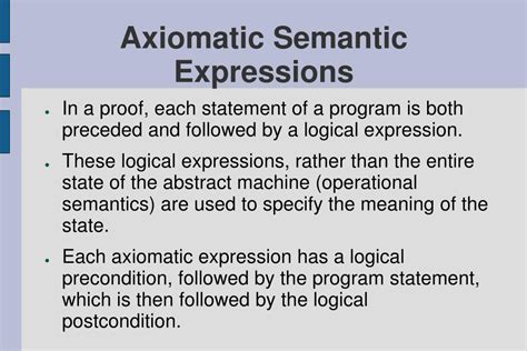 PPT Axiomatic Semantics PowerPoint Presentation Free Download ID