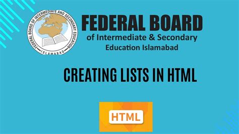 2 Creating Lists In Html Unordered List Ordered List Definition List Nested List Youtube