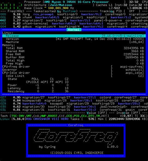 corefreq with linux 5 16 · cyring corefreq · discussion 305 · github