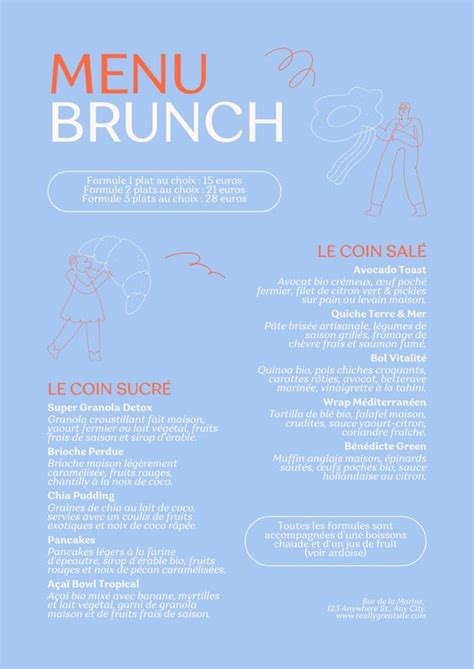 Modèles Et Exemples De Menu De Brunch Personnalisables Canva