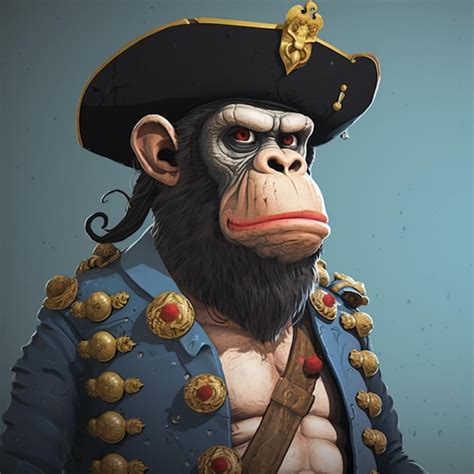 Premium AI Image Arafed Monkey Dressed In A Pirate Costume With A Hat And A Sword Generative Ai