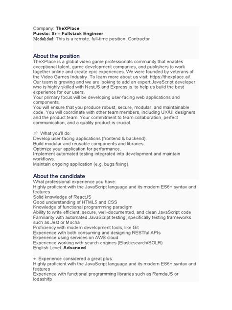 Xplace Sr Fullstack 10 Feb Pdf