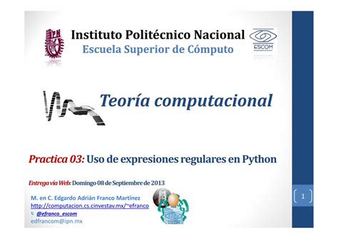 Pdf Practica 03 Uso De Expresiones Regulares En Python · Regulares En Python Así Como Las