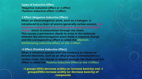 Electronic Effects Inductive Effect Pptx Chemistry Basic Pptx