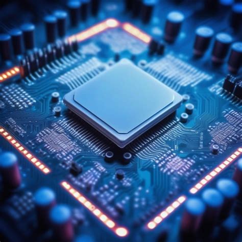 Premium Photo Integrated Microchip Circuit Board For Server Central Computer Processor