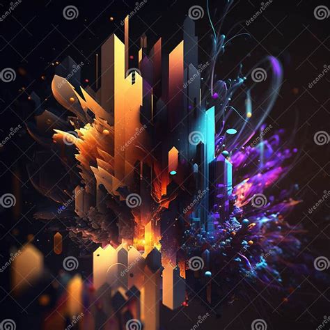colour explosion in a dark space spatial sequence synesthesia concept stock illustration
