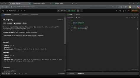 🔥 Javascript Solution For Sqrtx 100 Faster Leetcode Easy