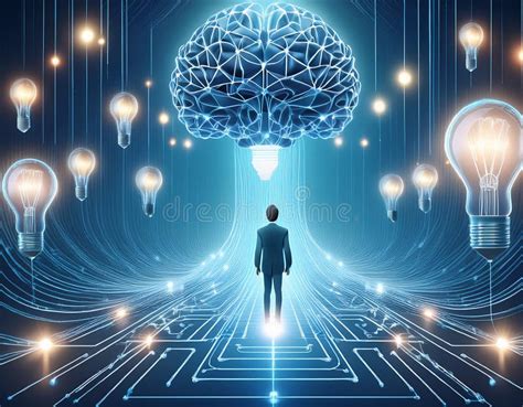 Floating Light Bulbs With Digital Brain Ai Innovation Neural Networks Future Technology Ideas