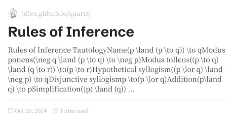 Rules Of Inference Rules Of Inference