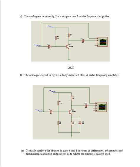 Solved E The Analogue Circuit In Fig 2 Is A Simple Class A Audio 1 Answer Transtutors