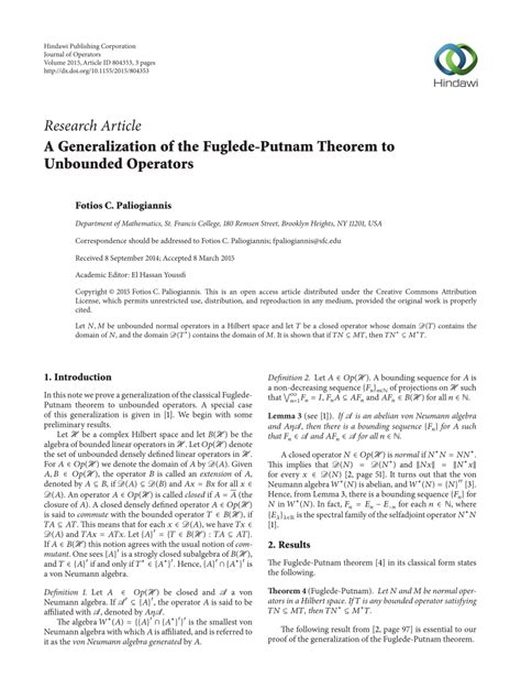 Pdf A Generalization Of The Fuglede Putnam Theorem To Unbounded Operators