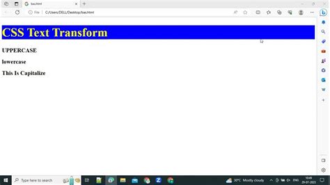 Css Text Transformation Properties Uppercase Lowercase Css Youtube