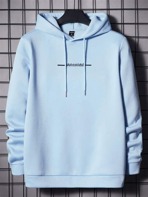 Manfinity Hypemode Men Letter Graphic Drawstring Hoodie Shein Usa