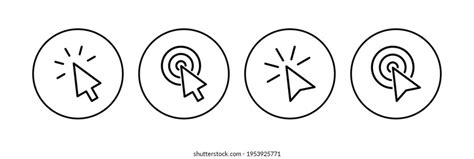 Click Icon Set Pointer Arrow Icon Stock Vector Royalty Free