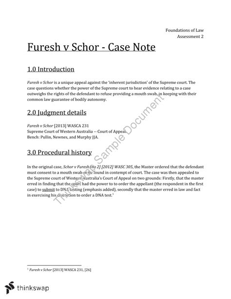Case Note Assignment 70102 Foundations Of Law Thinkswap