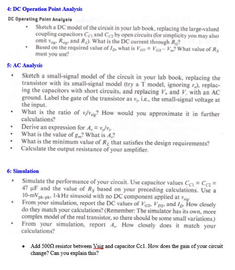 Solved Objectives To Study An NMOS Based Source Follower Chegg Com