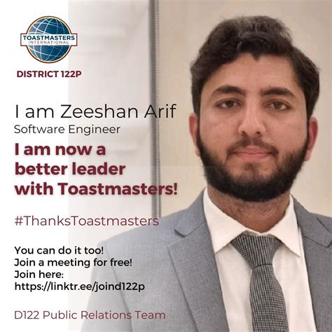 Muhammad Zeeshan Arif On Linkedin Thankstoastmasters