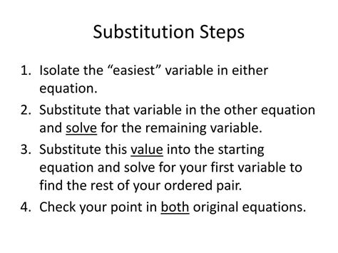 PPT Substitution Method PowerPoint Presentation Free Download ID