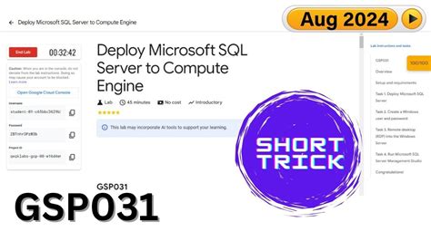 2024 Deploy Microsoft Sql Server To Compute Engine Gsp031 Qwiklabs Arcade Youtube