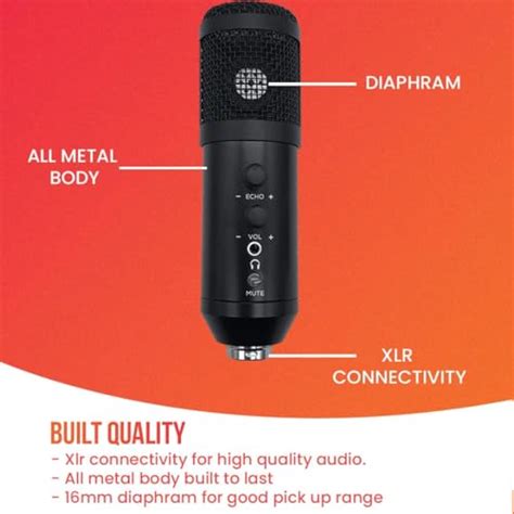 Audio Array Am C42 Plug And Play Noise Cancelling Usb Condenser Microphone With Mute Button Echo