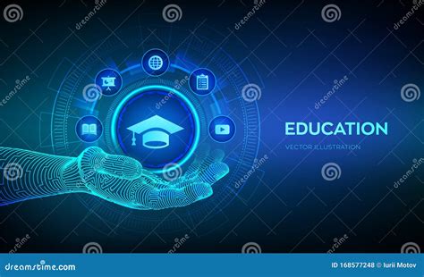 Education Icon In Hand Innovative Online E Learning And Internet