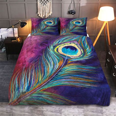 Peacock Feather Quilt Bedding Set