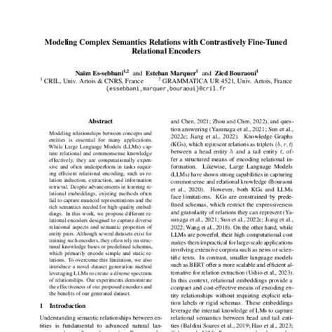 Modeling Complex Semantics Relation With Contrastively Fine Tuned Relational Encoders Acl