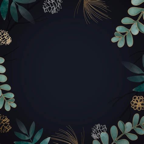 빈 잎이 많은 프레임 소셜 광고 템플릿 무료 벡터