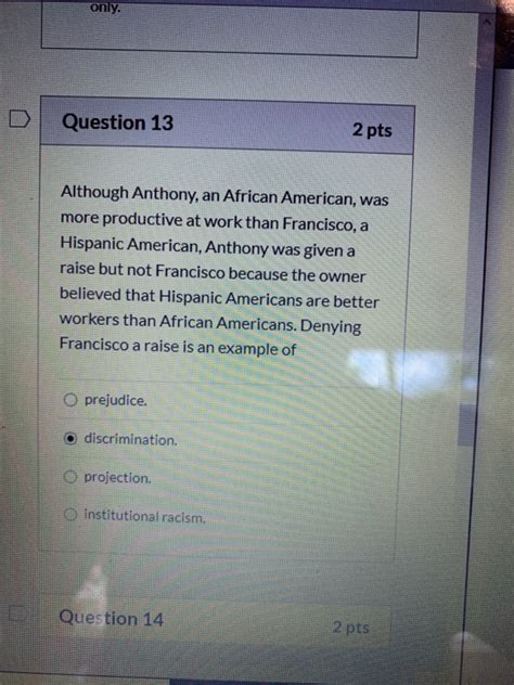 Solved Only Question 13 2 Pts Although Anthony An African
