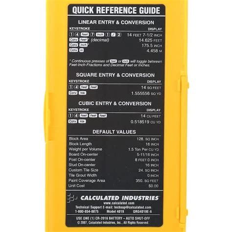 Calculated Industries Material Estimator Calculator 4019 The Home Depot