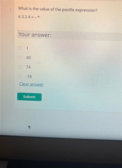 Solved What Is The Value Of The Postfix