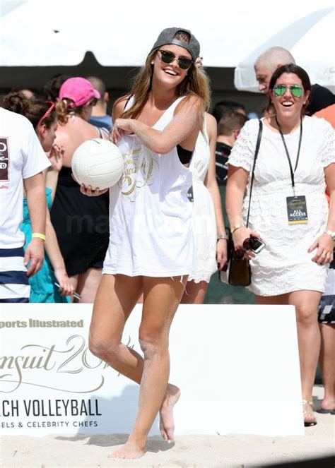 Nina Agdal Hits The Volleyball At The Sports Illustrated Swimsuit Beach
