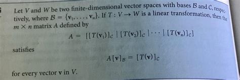 Solved Let V And W Be Two Finite Dimensional Vector Spaces Chegg