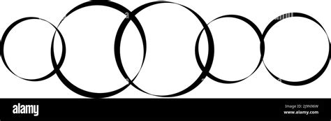 Intersecting Overlapping Circles Rings Stock Vector Illustration Clip Art Graphics Stock