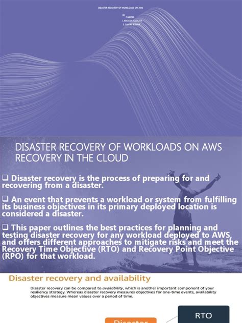 Disaster Recovery Of Workloads On Aws Pptx Final 2 Pdf