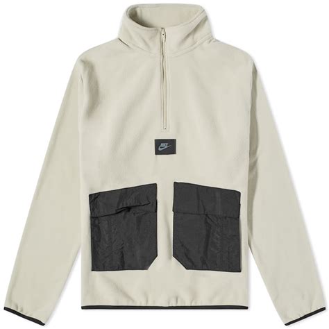 Nike Utility Polar Fleece Half Zip Sweat Light Stone And Black End Us