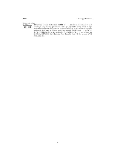 Pdf Cheminform Abstract Structure Of Iron Substituted Zsm 5 Dewi