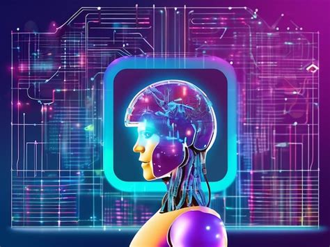 A Vivid Illustration Showcasing The Synergy Of Ai Featuring A Robot Microchip And A Digital